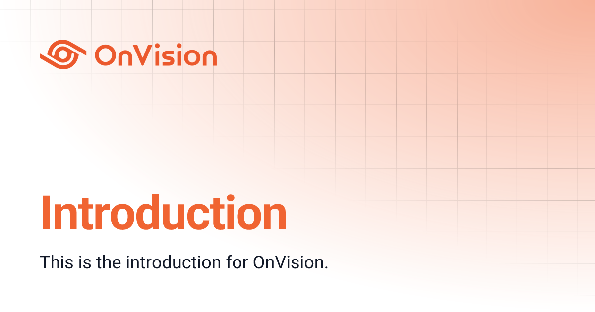Introduction | onVision Docs
